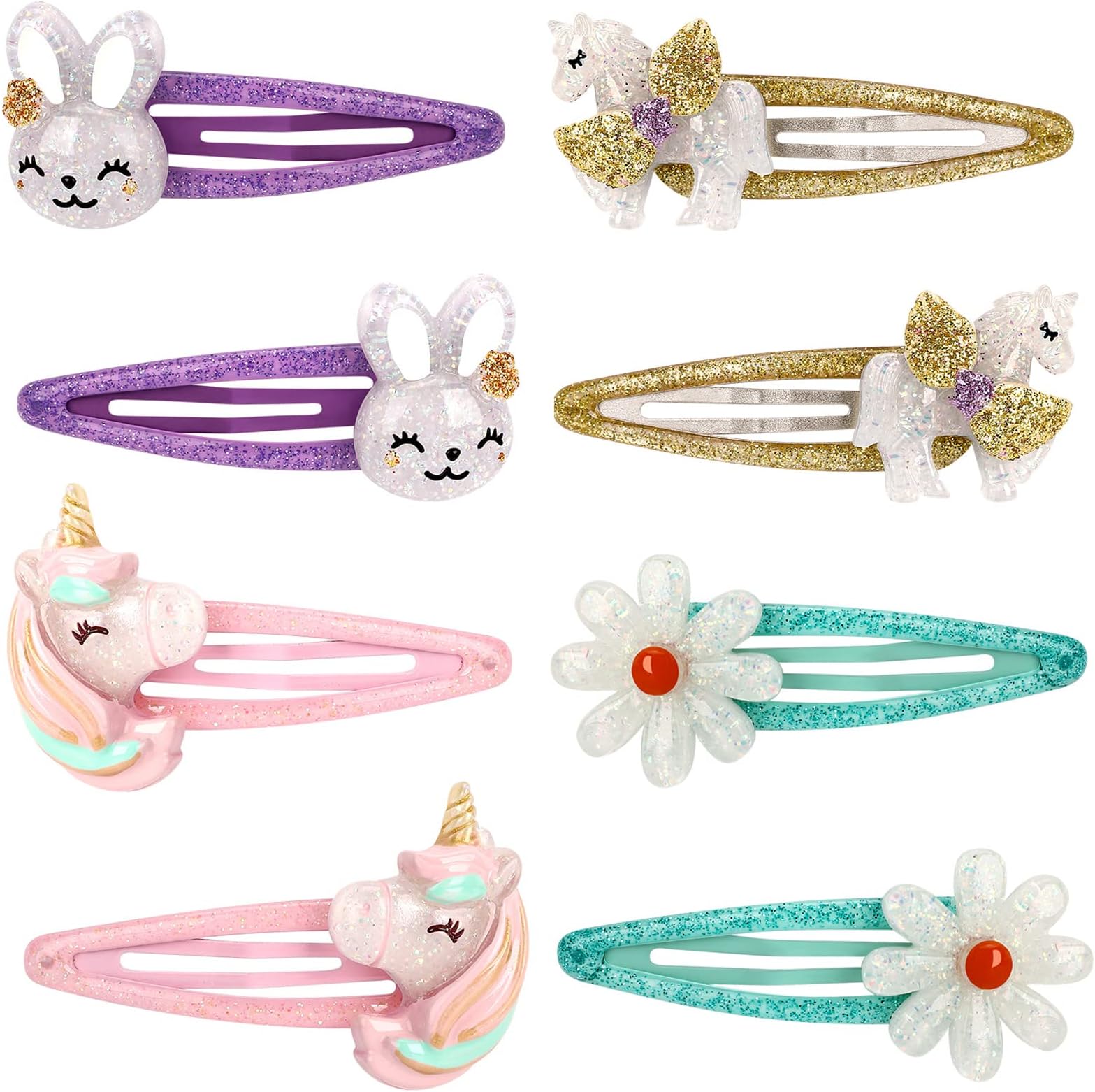 Amazon.com : Hair Clips for Girls,10 Pcs Cute Animals Unicorn Horses ...