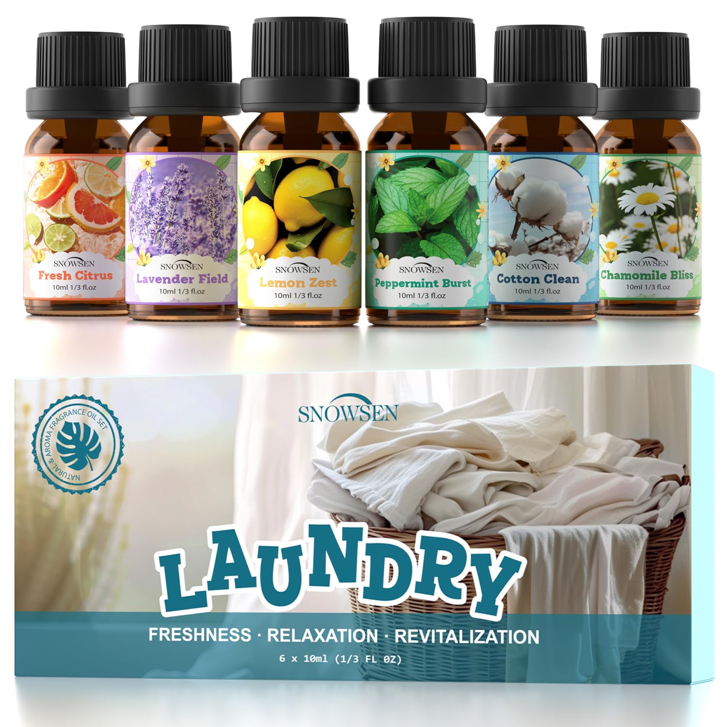 Amazon.com: Laundry Fragrance Oils Set, SNOWSEN Clean Essential Oils for Diffuser, Wool Dryer ...