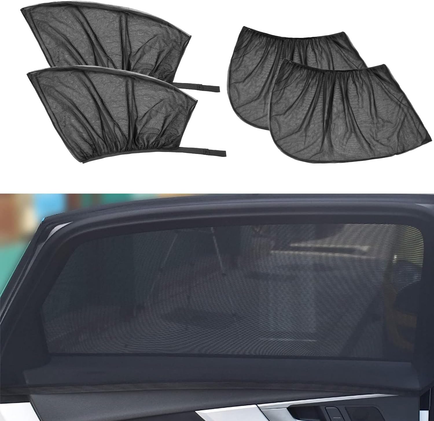 ULHYC 4 Pcs Car Front Rear Window Shades, UV Protect Curtain Car Sun ...