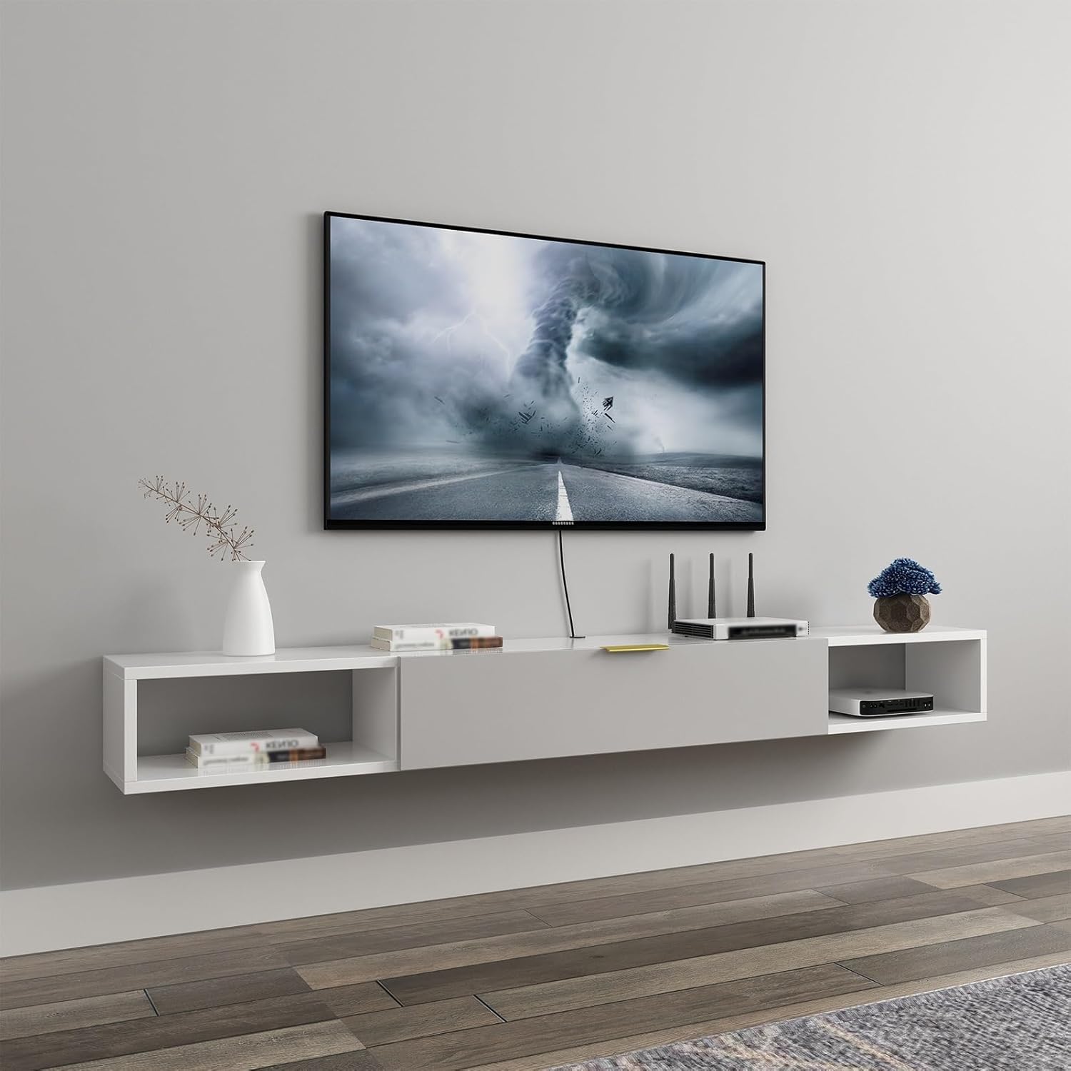 Wall-mounted Modern Floating TV Stand Floating Wall TV Cabinet Stand ...