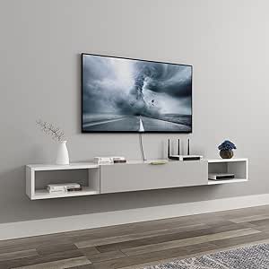 Wall-mounted Modern Floating TV Stand Floating Wall TV Cabinet Stand ...