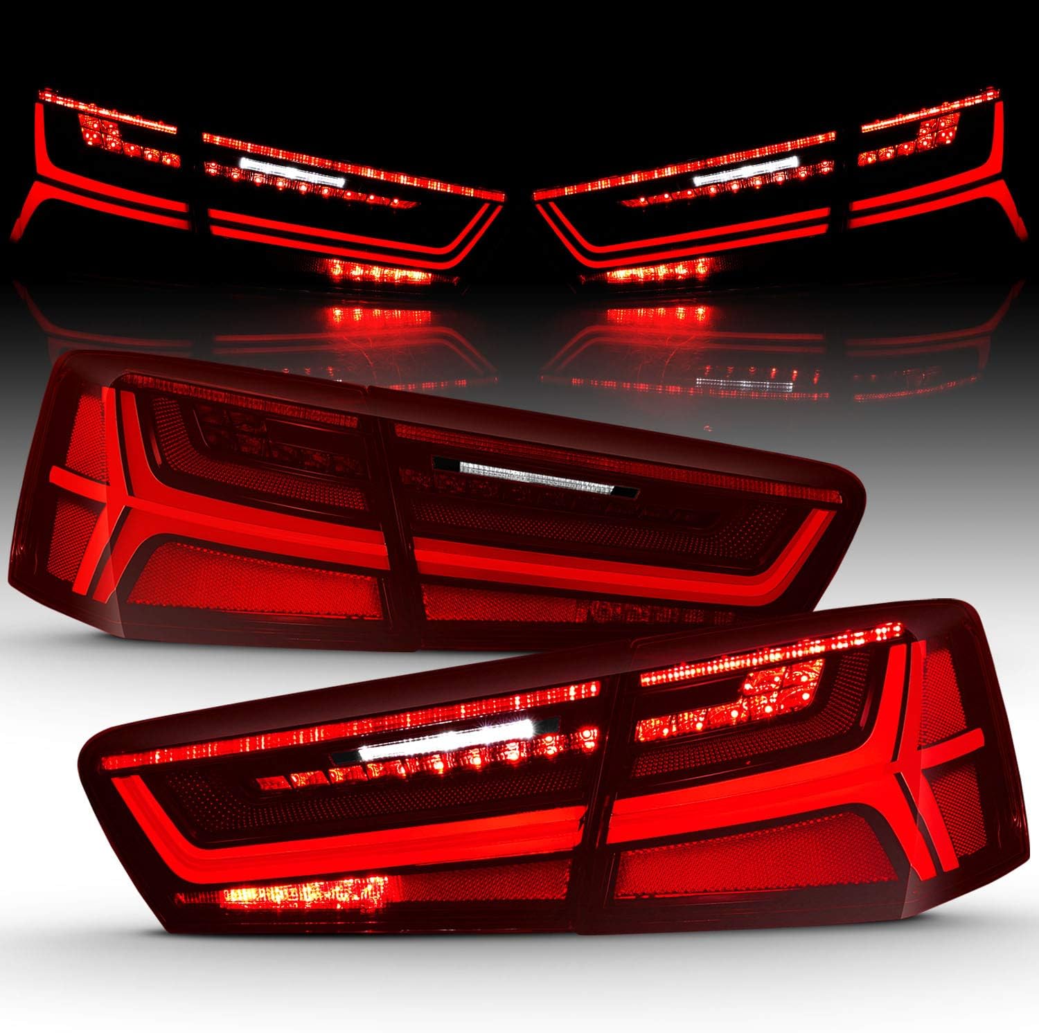 Amazon.com: AmeriLite for 2012-2015 Audi A6 / S6 [Full LED] Sequential ...
