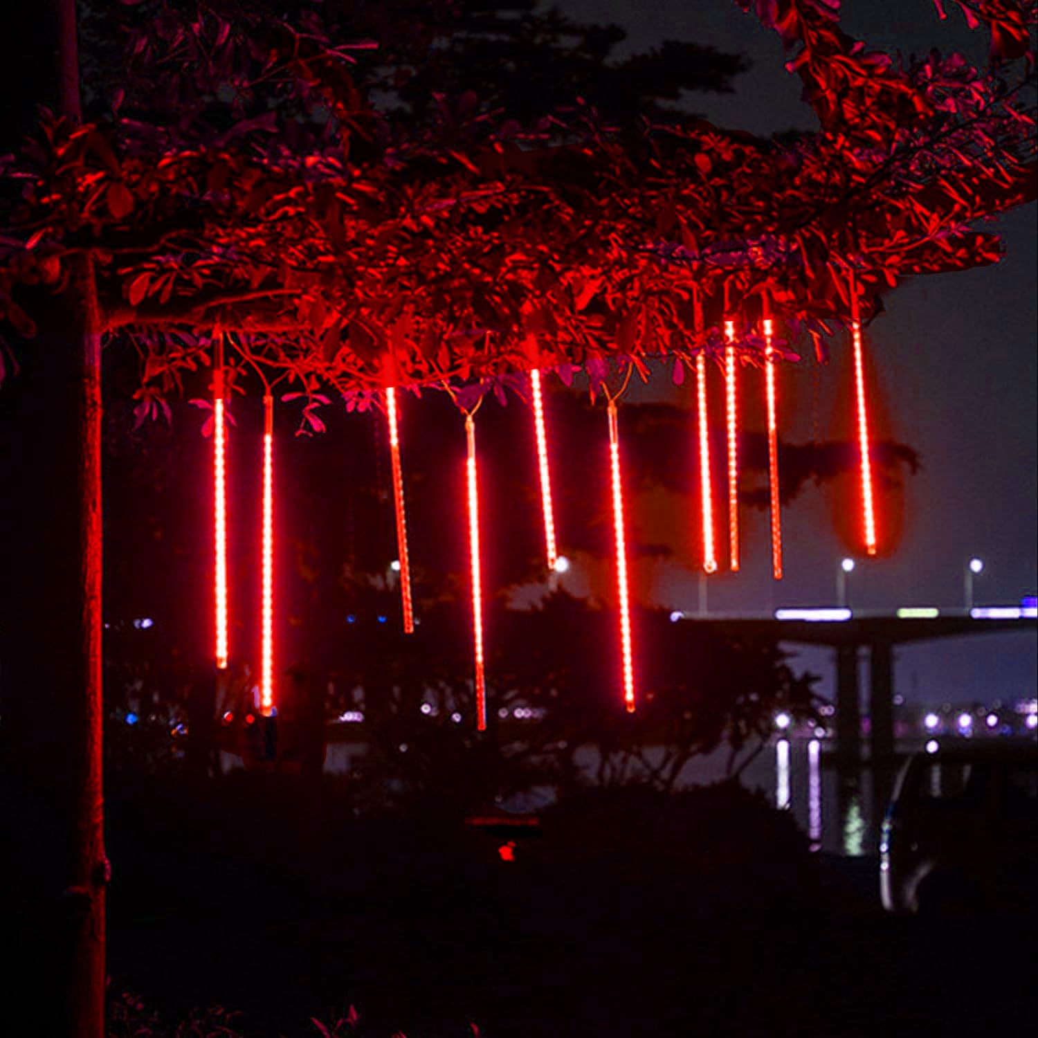 Snapklik.com : Roytong Christmas Red Meteor Shower Lights Outdoor - 12 ...