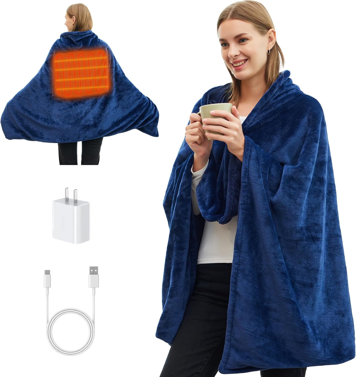 Amazon.com: Portable Cordless Heated Blanket for Stadium, Rechargeable ...