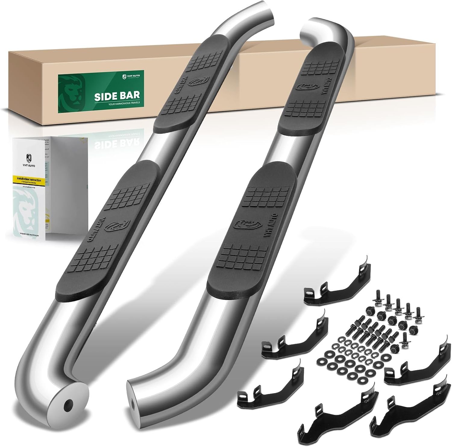 Amazon.com: YHTAUTO 4 Inch Running Boards Side Steps Compatible with ...