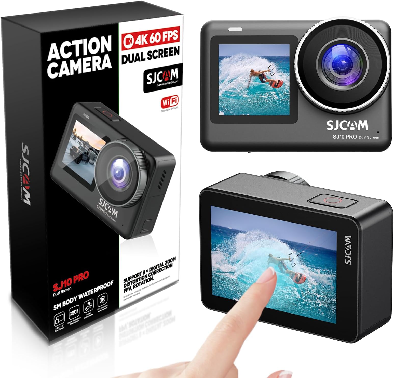 SJCAM SJ10PRO 4K60FPS 2.4Ghz/5Ghz Action Camera, 5m Body Waterproof ...