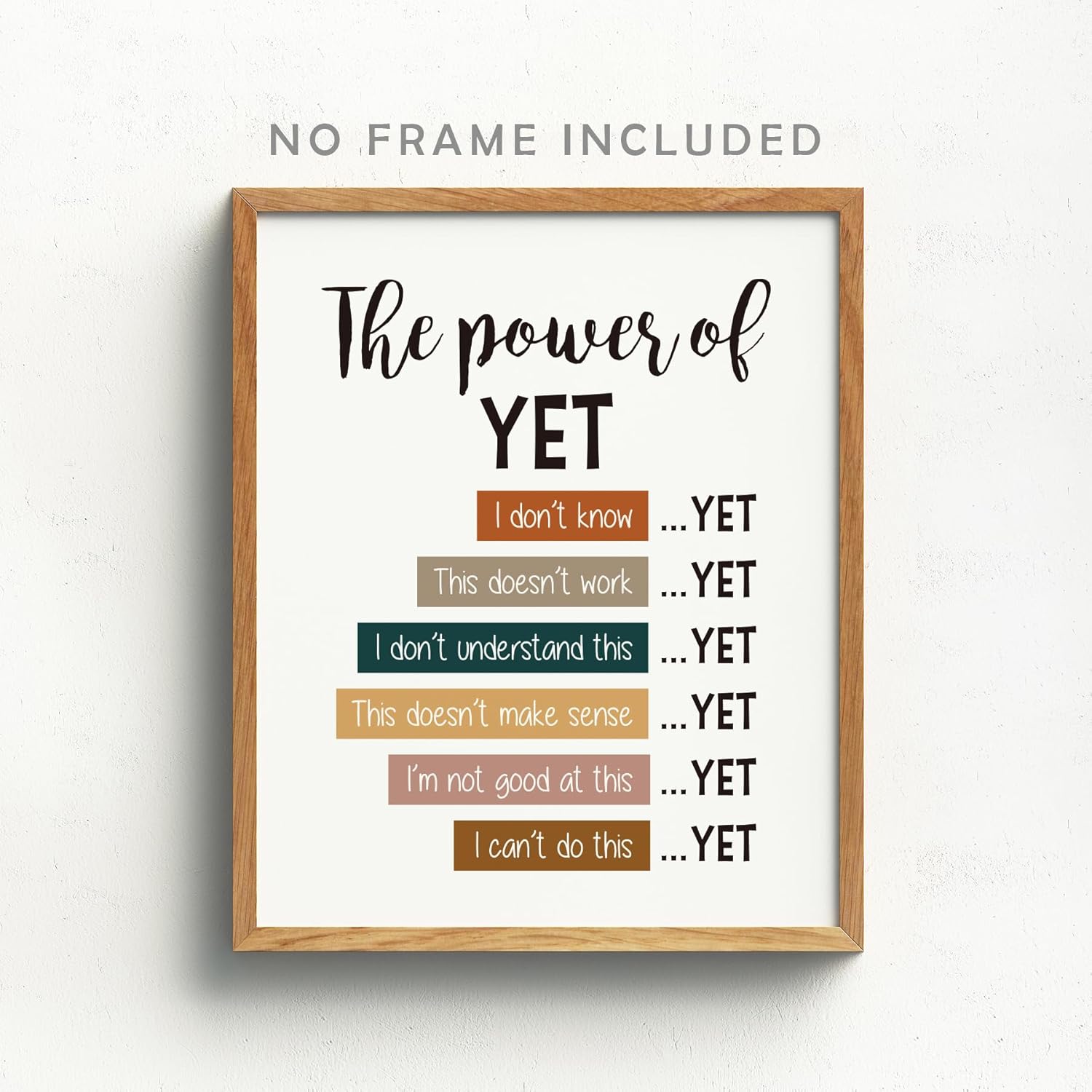 The Power of Yet Poster, Positive Classroom Art, Growth Mindset Mental ...