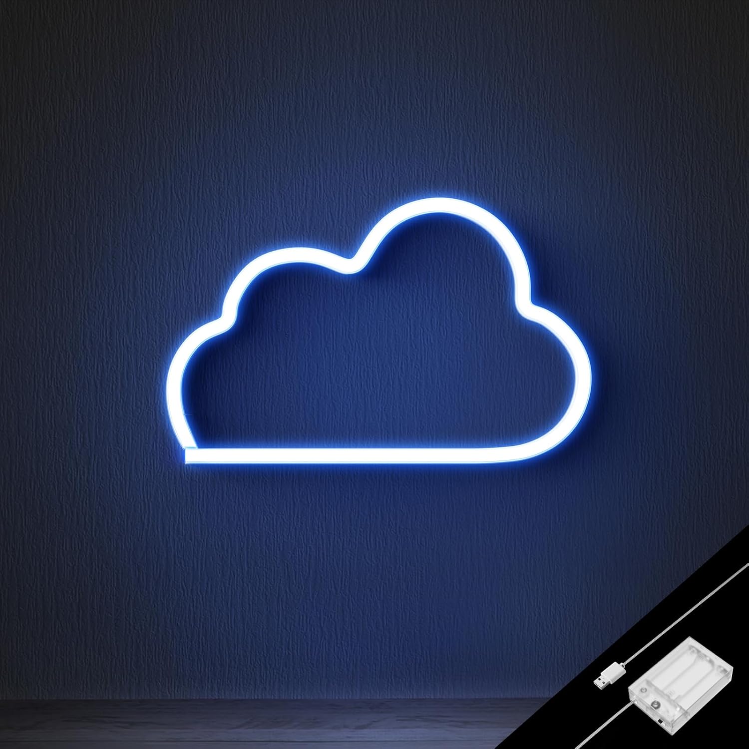 Ganrami Blue Cloud Neon Sign, USB & Battary Powered Neon Lights Signs ...