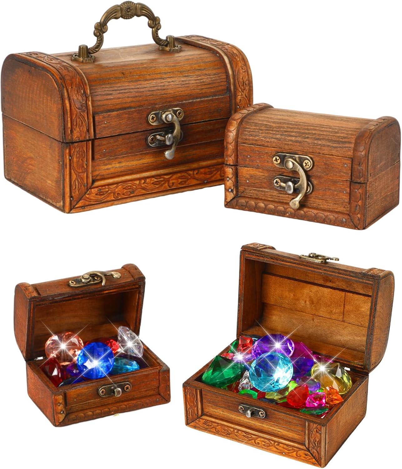 Amazon.com: MARFOREVER Diving Gem Pool Toys, 2 Pcs Wooden Pirate ...