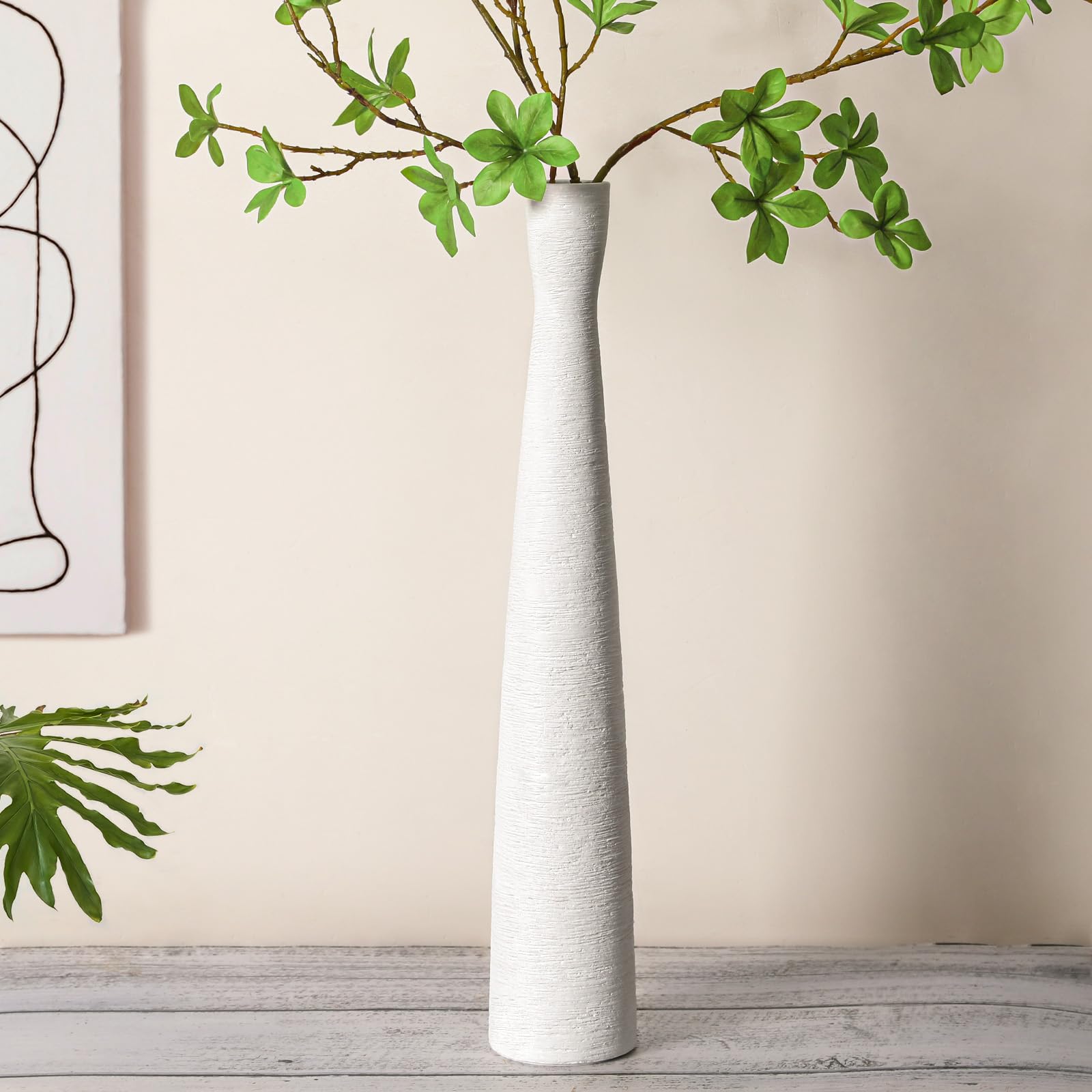 20 Inch Tall Ceramic Vases Glitzhome Set Of Two Large Textured Tall