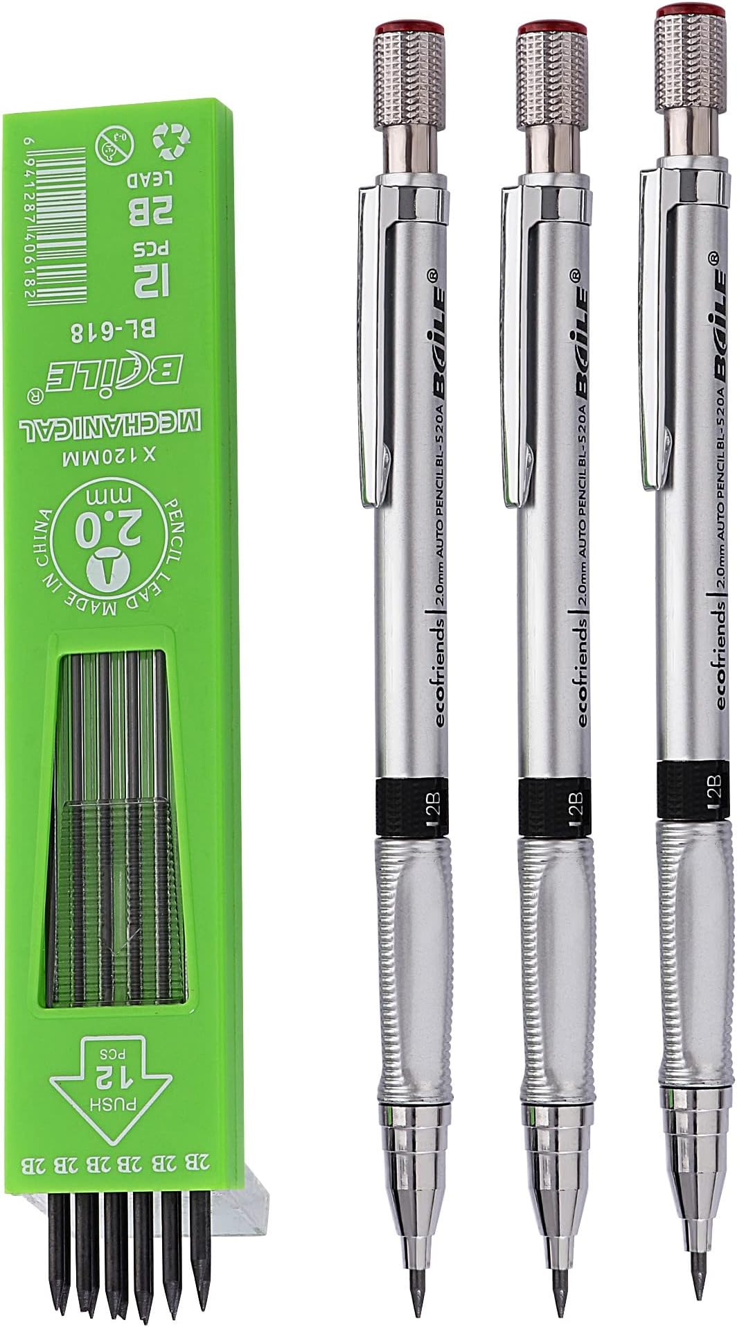 worison Set of 3 Mechanical Lead Pencil and 12 Black Leads : Amazon.in ...