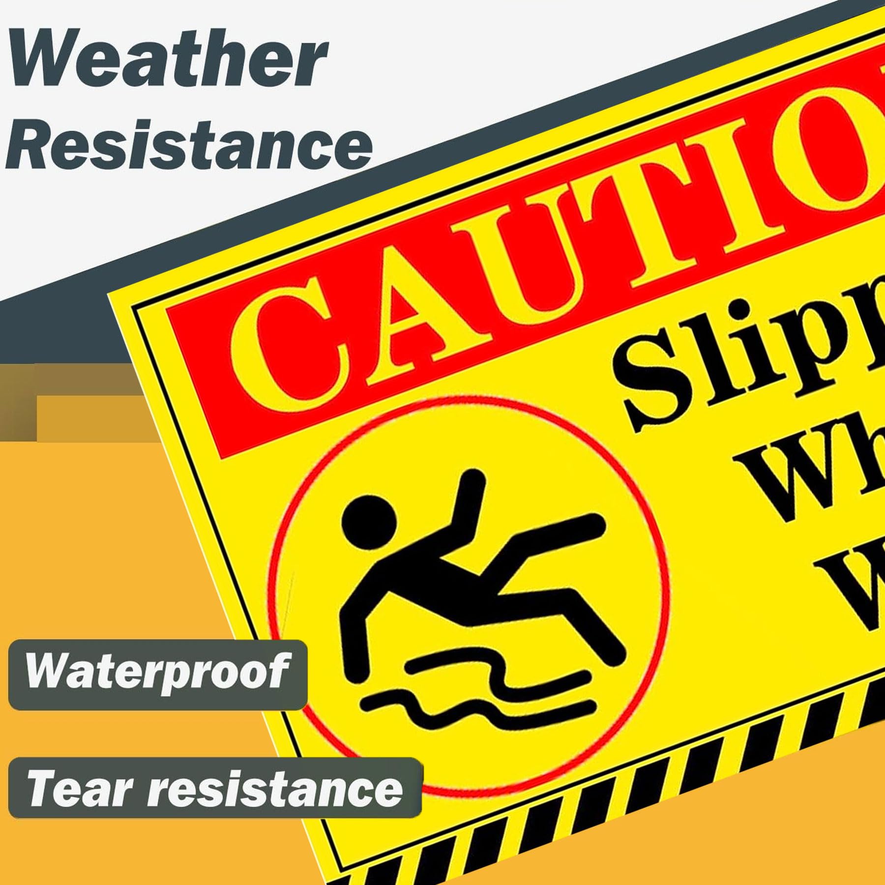 Snapklik.com : Caution Floor Slippery When Wet Sign Decals 5 X 8 Inch ...