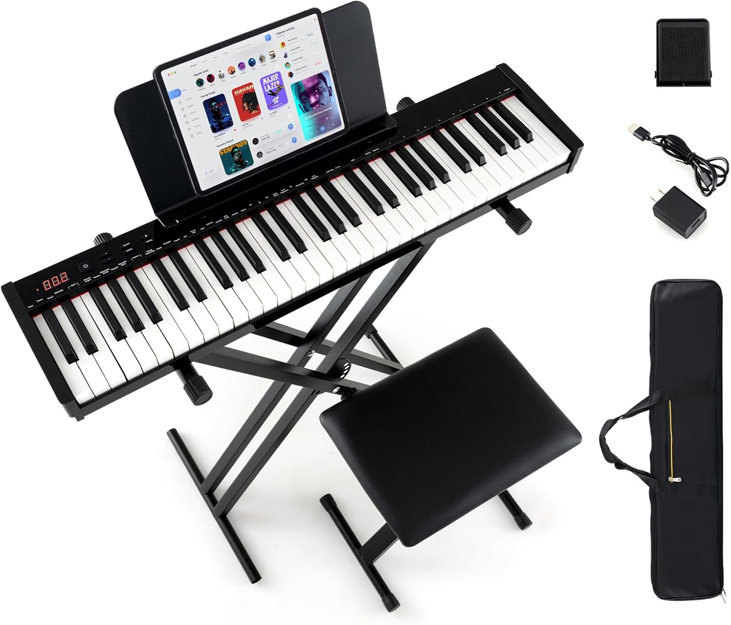 Amazon.com: HONEY JOY 61 Key Keyboard Piano, Electric Piano Keyboard ...