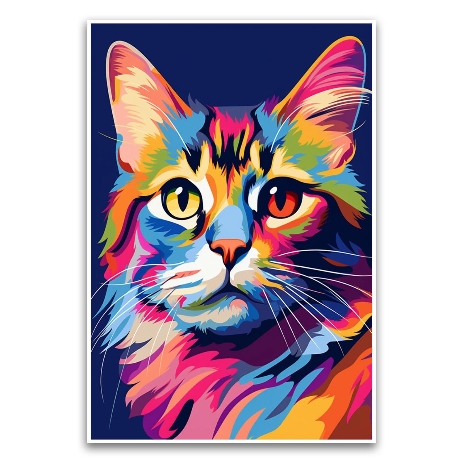 Arte Colorido De Gatos Enamorados Gato Bonito Detém Um Coração.
