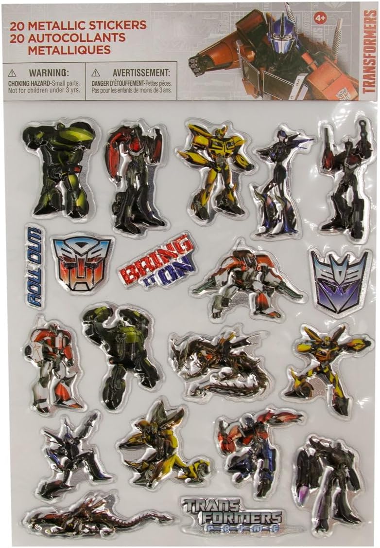 Amazon.com: 1 Sheet of (20) Transformers Metallic Stickers : Arts ...