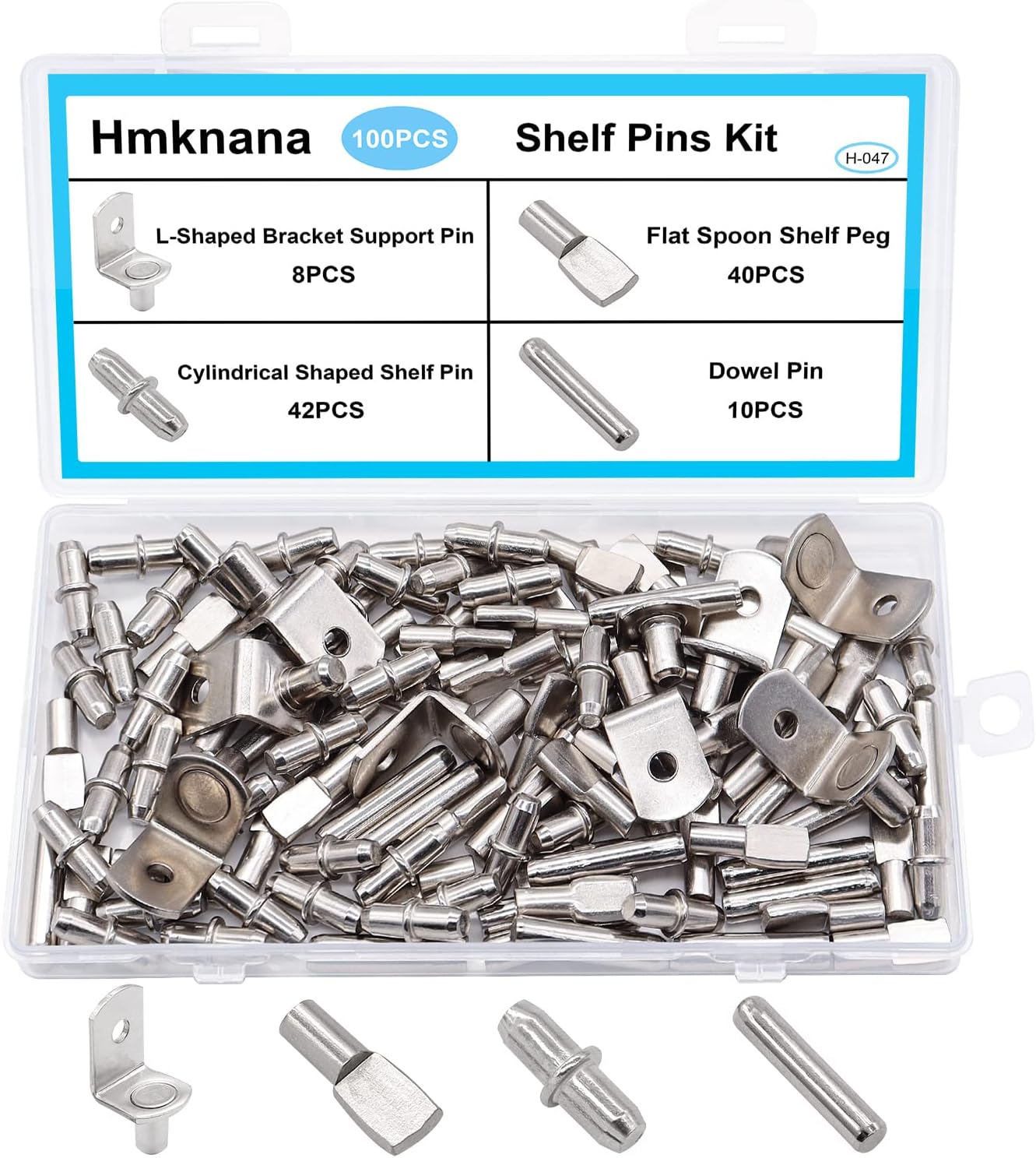 Amazon.com: Glarks 160Pcs 6 Styles Shelf Support Kit - Nickel Pegs, PVC ...