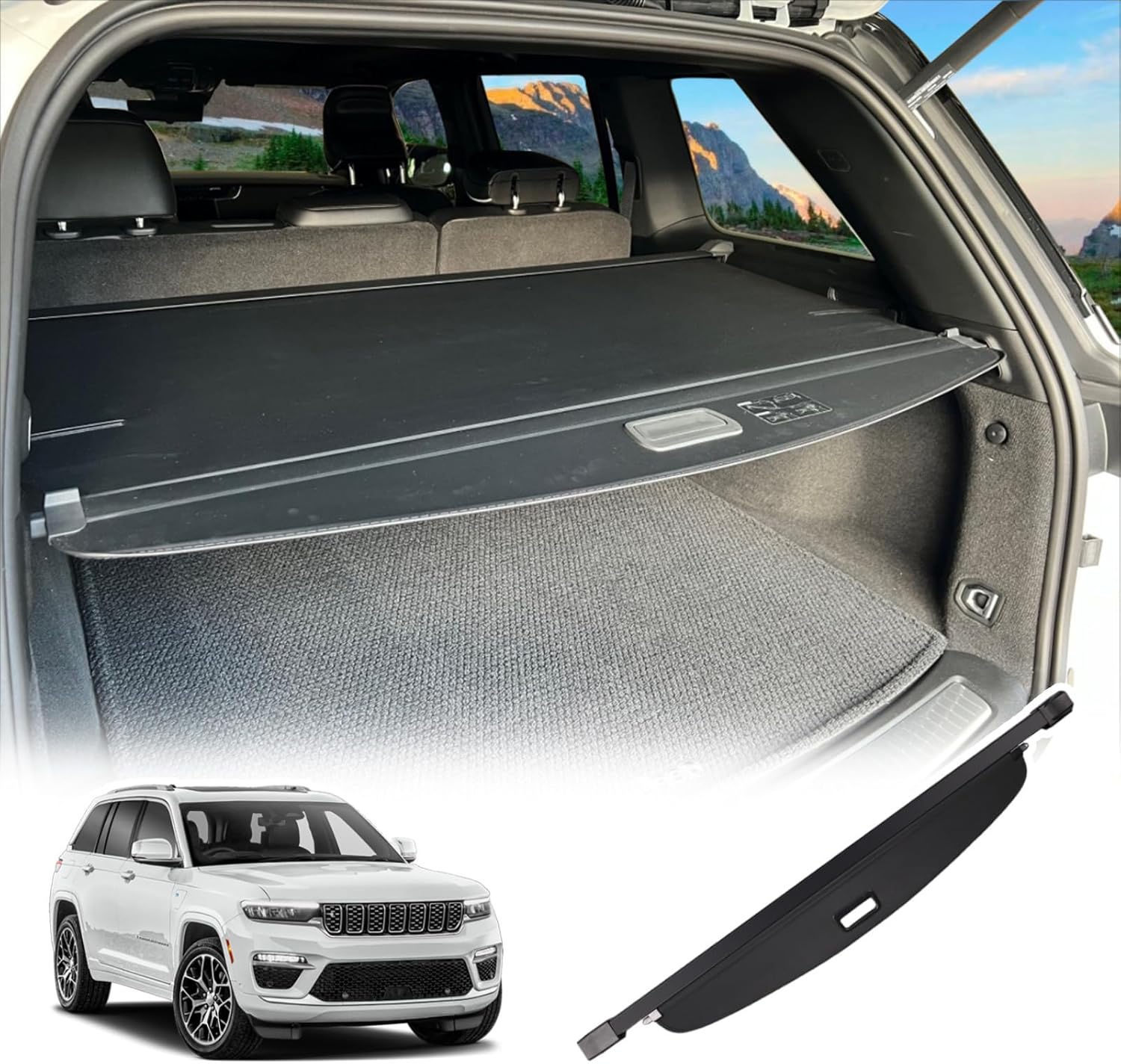 Amazon.com: ZQULOYO Cargo Cover for Jeep Grand Cherokee (2 Row, WL) & 4 ...