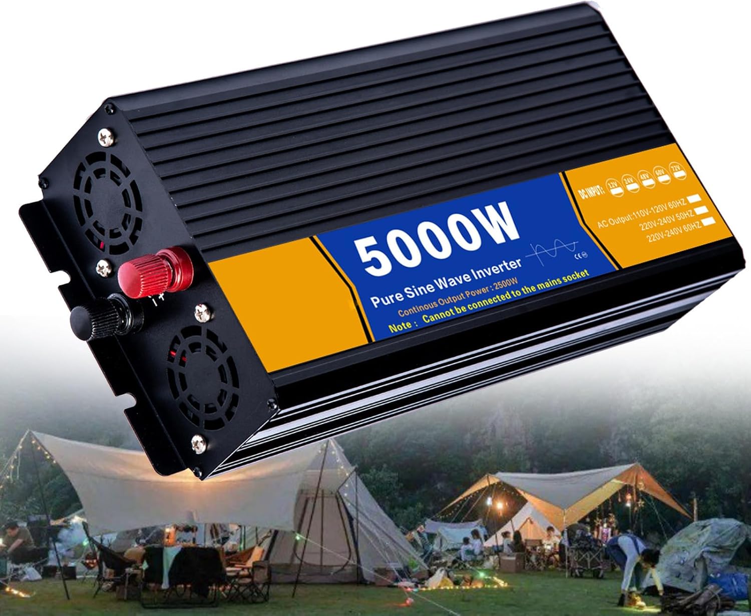 Amazon.com: VNATWGOO Power Inverter 5000W Pure Sine Wave DC 12v 24v 48v ...