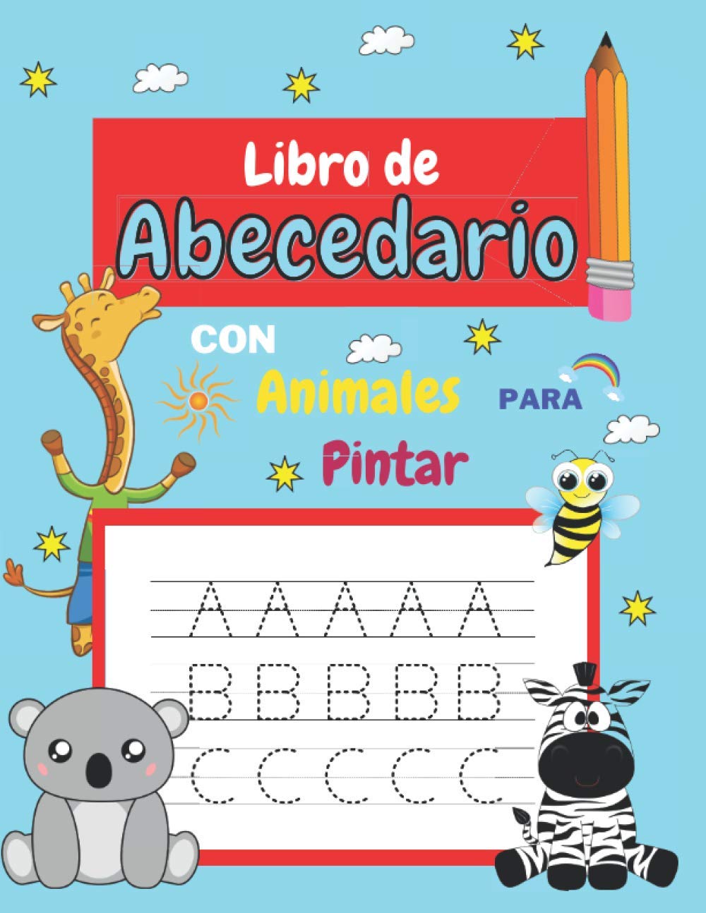 Libro De Abecedario Con Animales Para Pintar Aprendiendo A Repasar ...