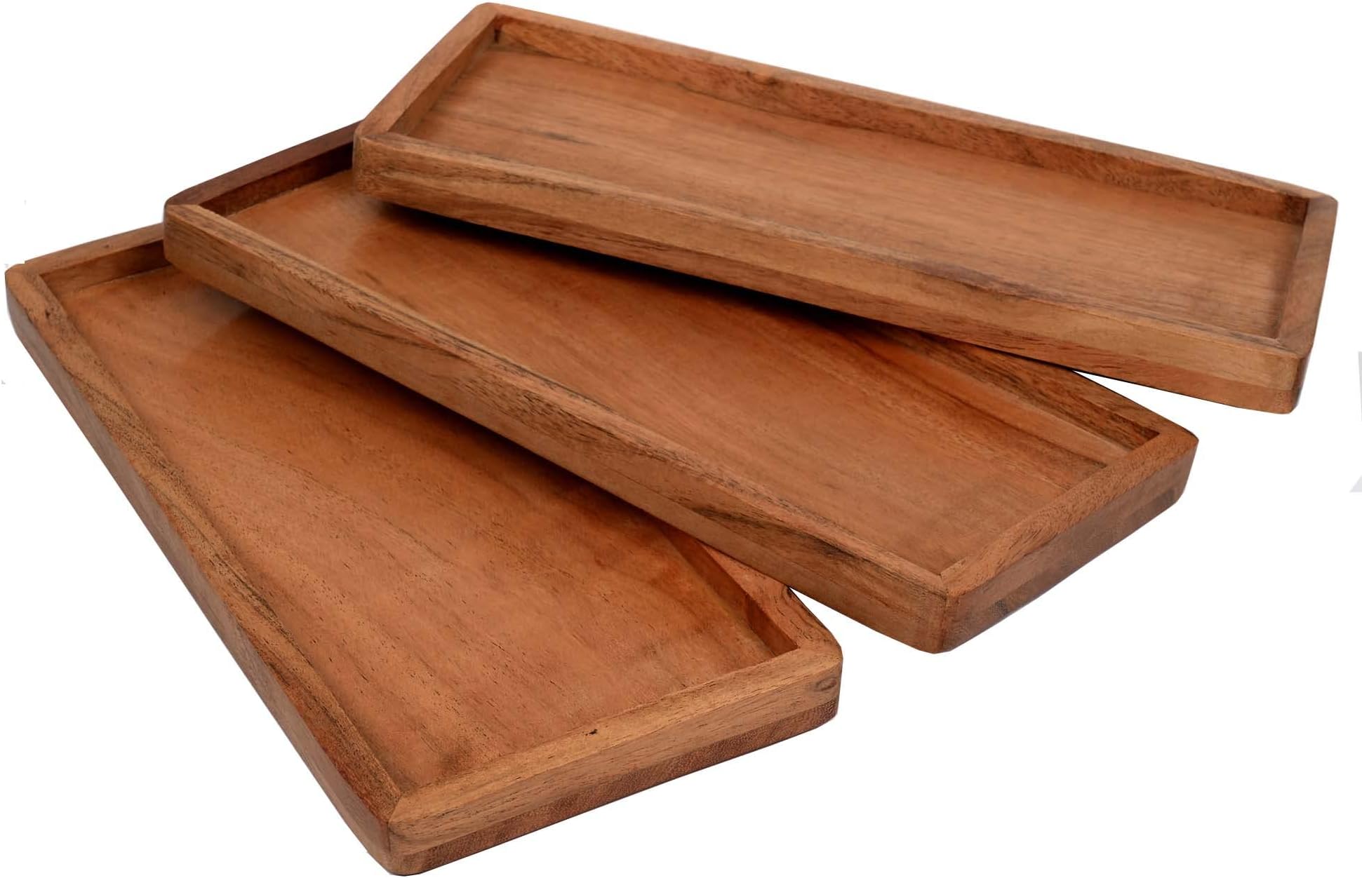 EDHAS Acacia Wood Rectangular Platters for Food Appetizer Serving Tray ...