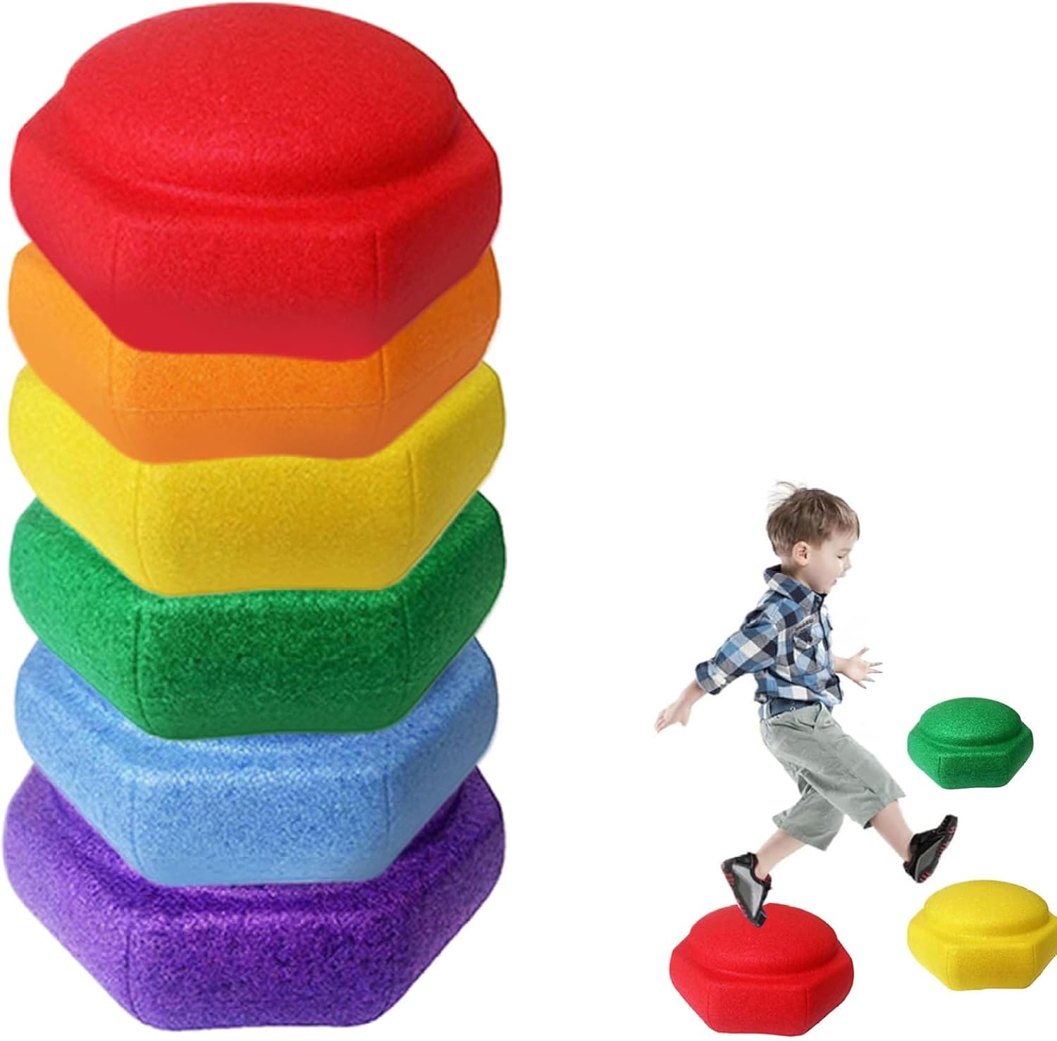 SONLED Stepping Stones Kids, 6pcs Stackable Stepping Stones Kids ...