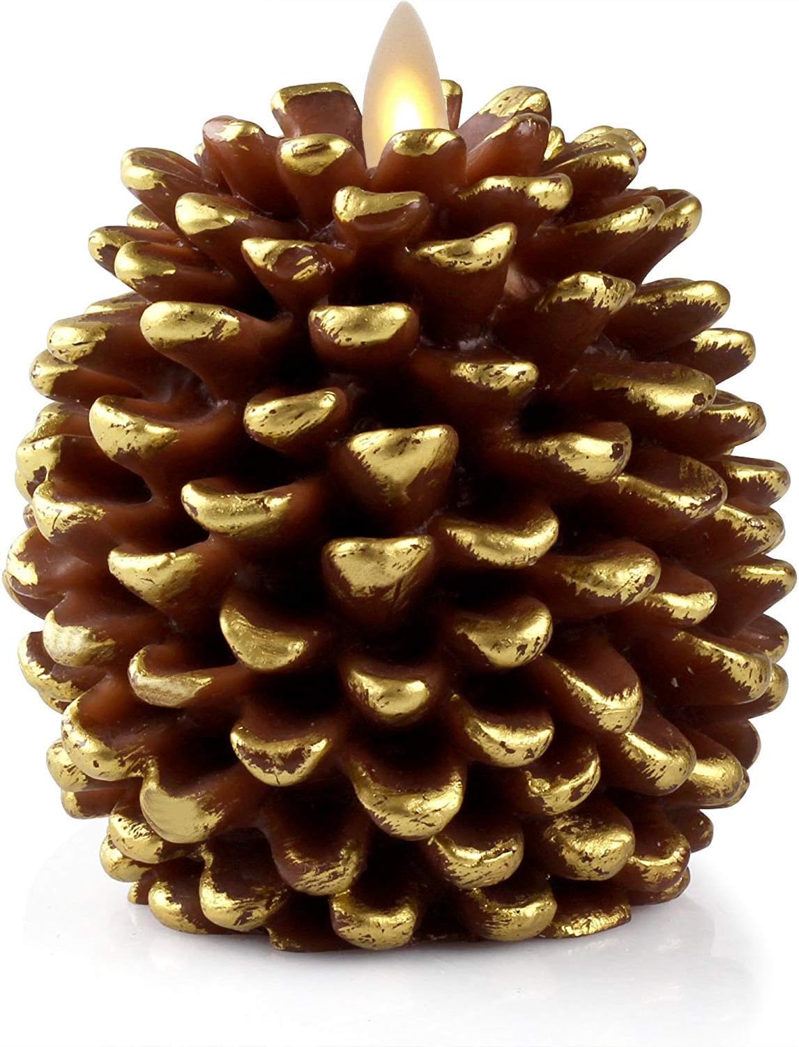 Amazon.com: Luminara Pine Cone Candles: 3.5 x 4 Unscented, Battery ...