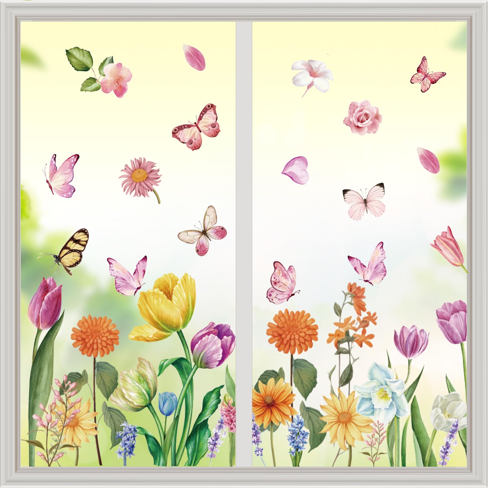 Amazon.com: Spring Window Clings, DELLAN 73 PCS Tulip Flower and ...