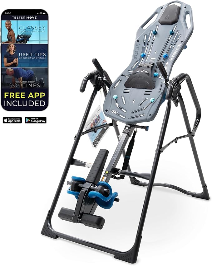 Amazon.com : Teeter FitSpine X2 Inversion Table, Extended Ankle Lock ...