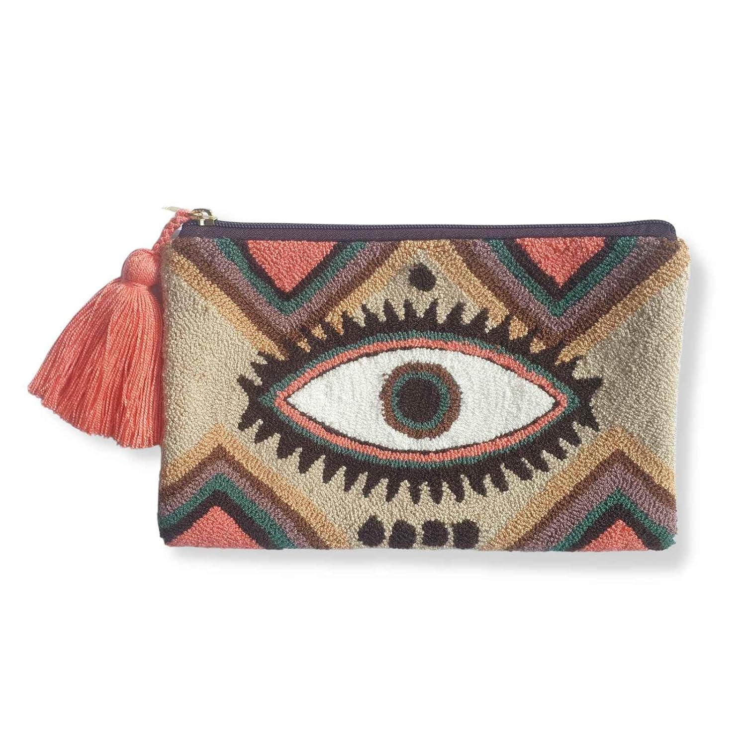 Amazon.com: Authentic Evil Eye Handmade Clutch, Embroidered Punch ...
