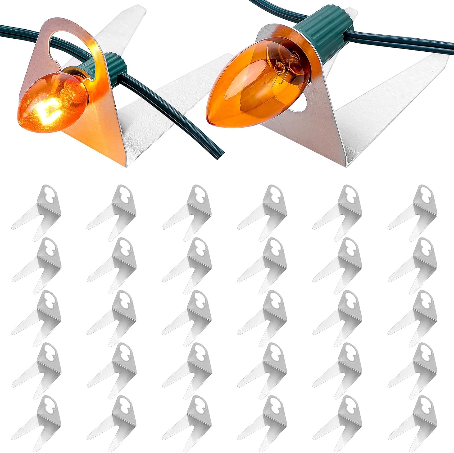 Amazon.com: 30 Pcs Metal Christmas Light Clips Gutter Light Clips Sit ...