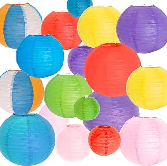 20pcs Colorful Paper Lanterns - Multi-Size Hanging Paper Lanterns for ...