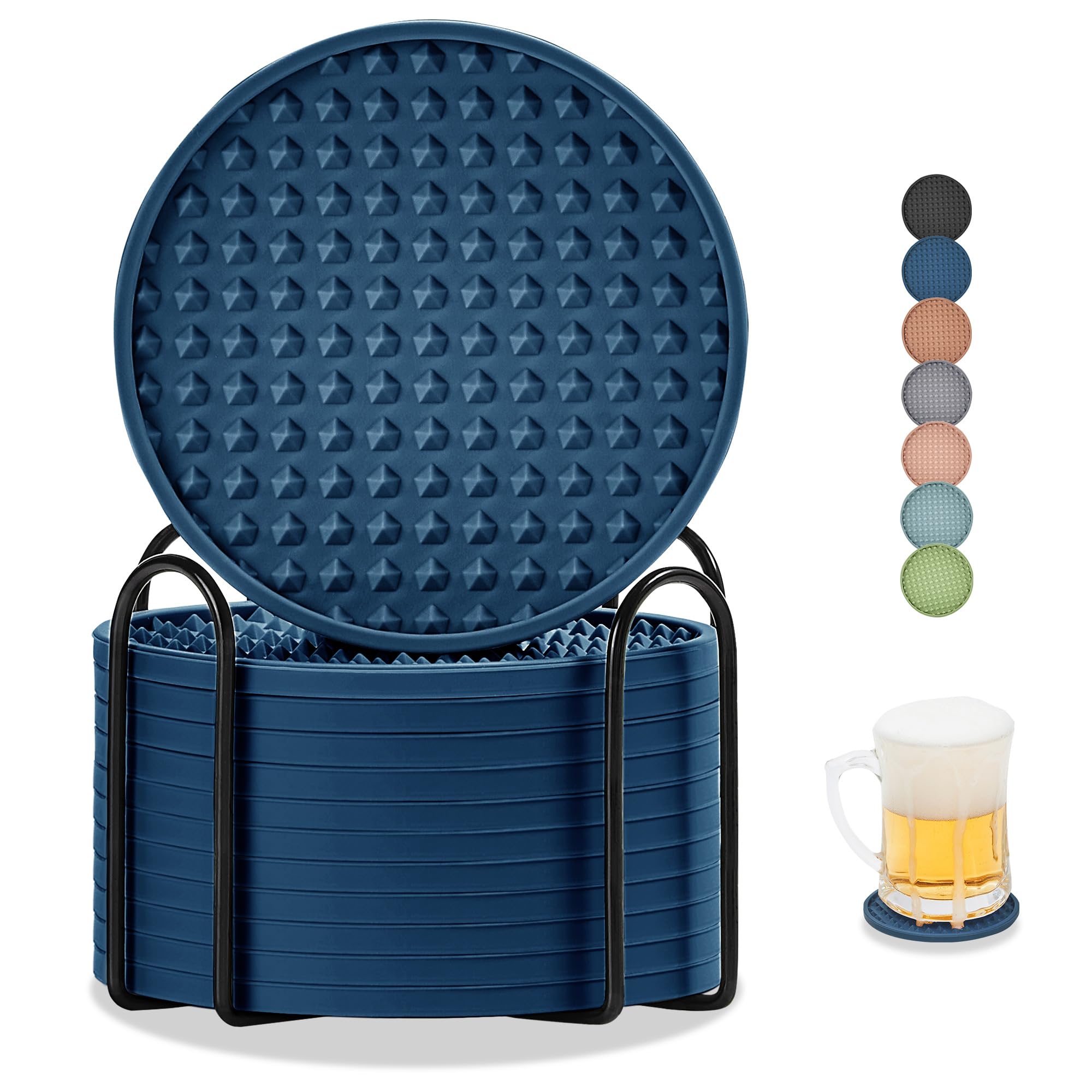 Amazon.com: ButterMelt Coasters for Drinks, Silicone Coasters Set of 12 ...