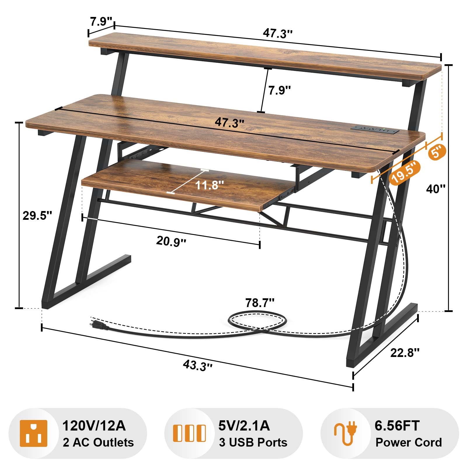 Snapklik.com : Armocity Music Studio Desk Production Workstation - 47 ...