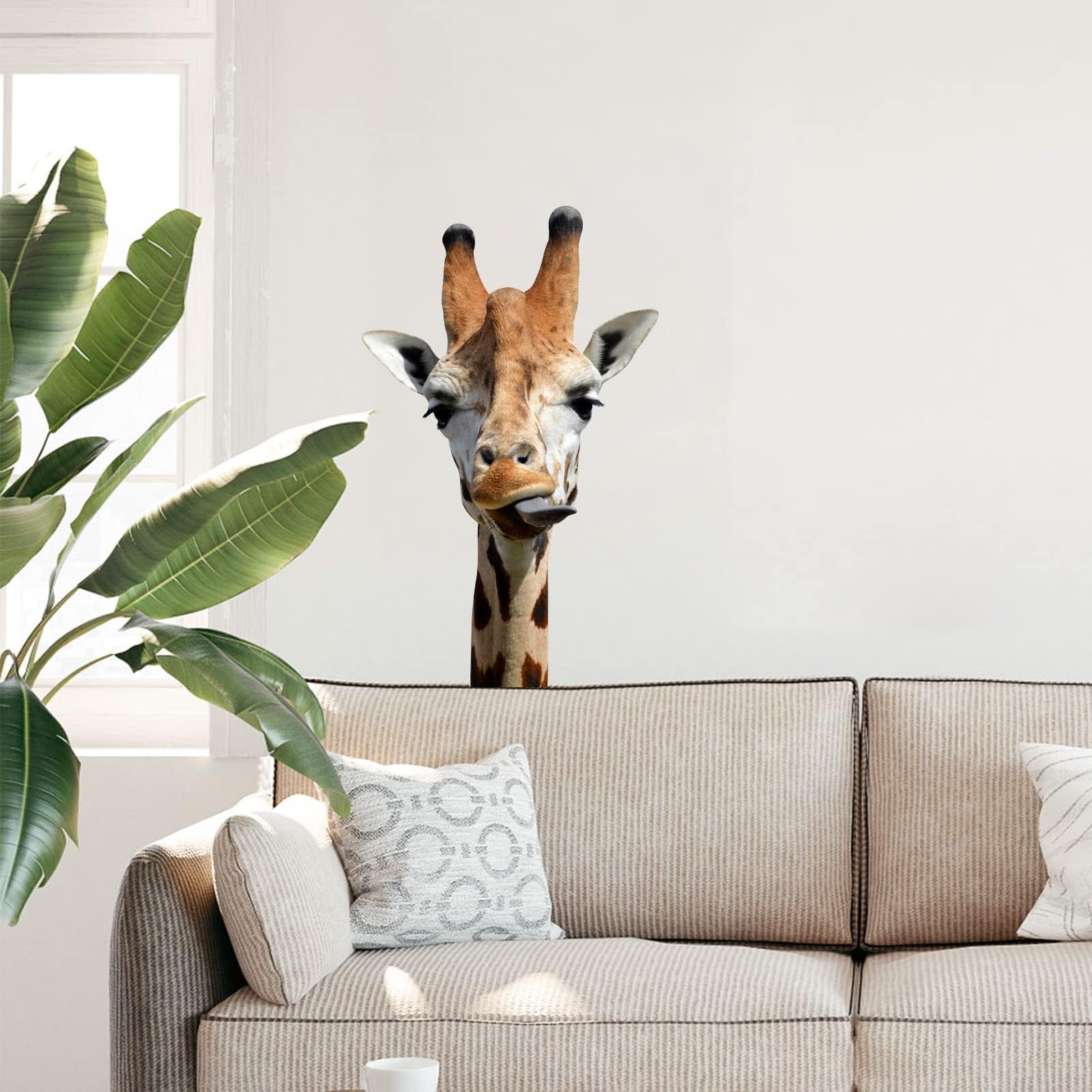 Amazon.com: Cute Giraffe Wall Decal Peel and Stick Vinyl Safari Decal ...