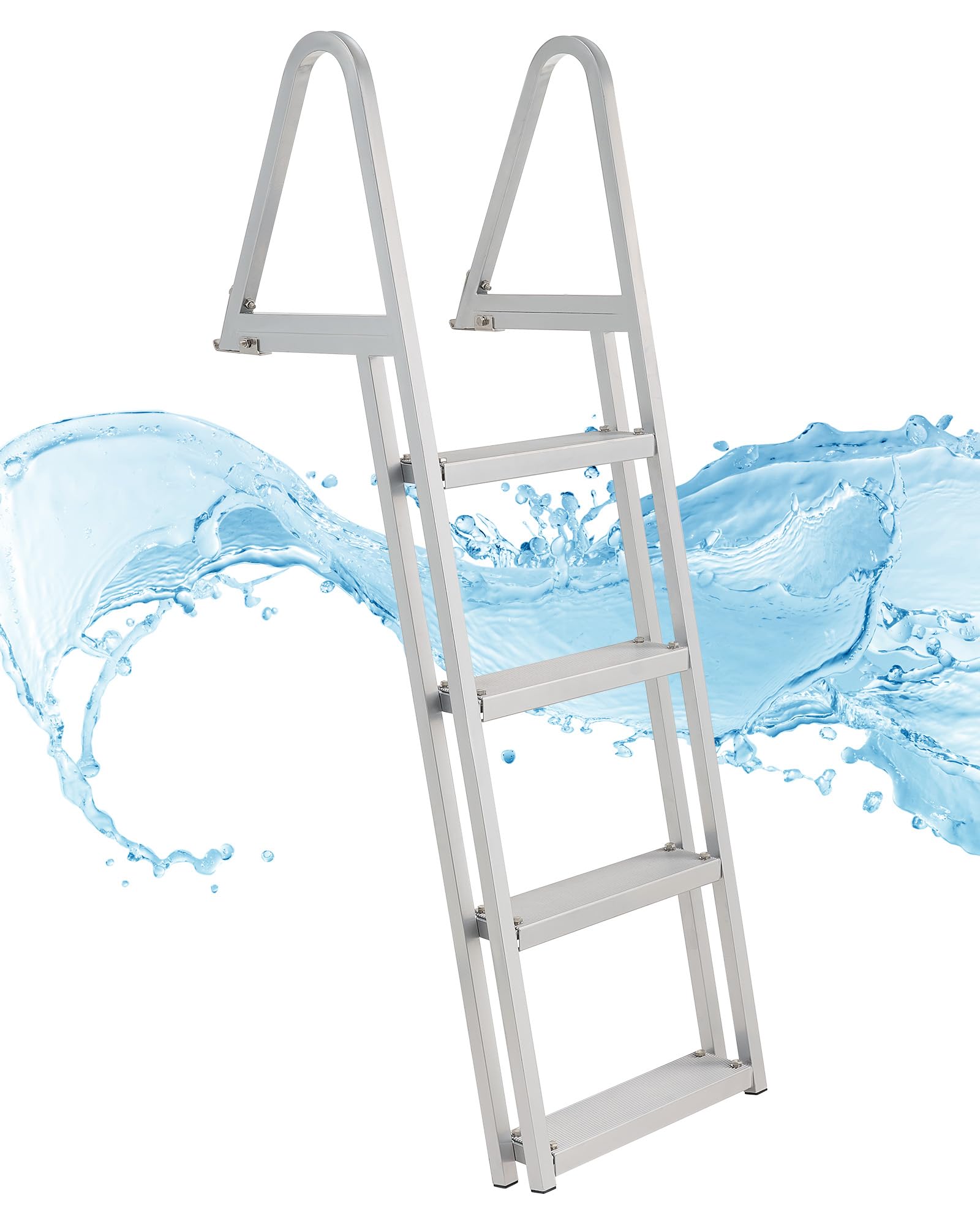 CO-Z 4 Step Removable Dock Ladder, Pontoon Boat Ladder with 350lb Load ...