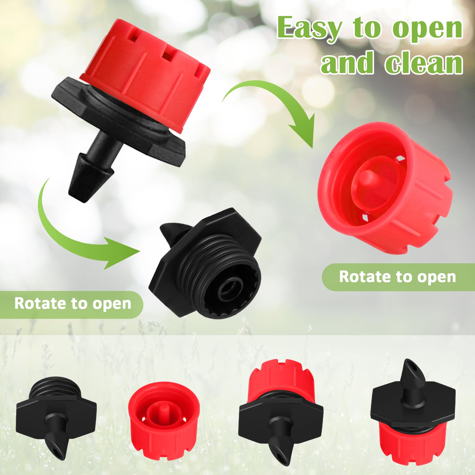 Snapklik.com : Yaocom 600 Pcs Sprinkler Irrigation Drippers, 1/4 Inch Barbed Drip Emitter, 360 ...