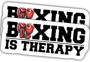 Amazon.com: 2pcs Boxing Stickers Boxer Stickers Boxing Is Therapy Vinyl ...