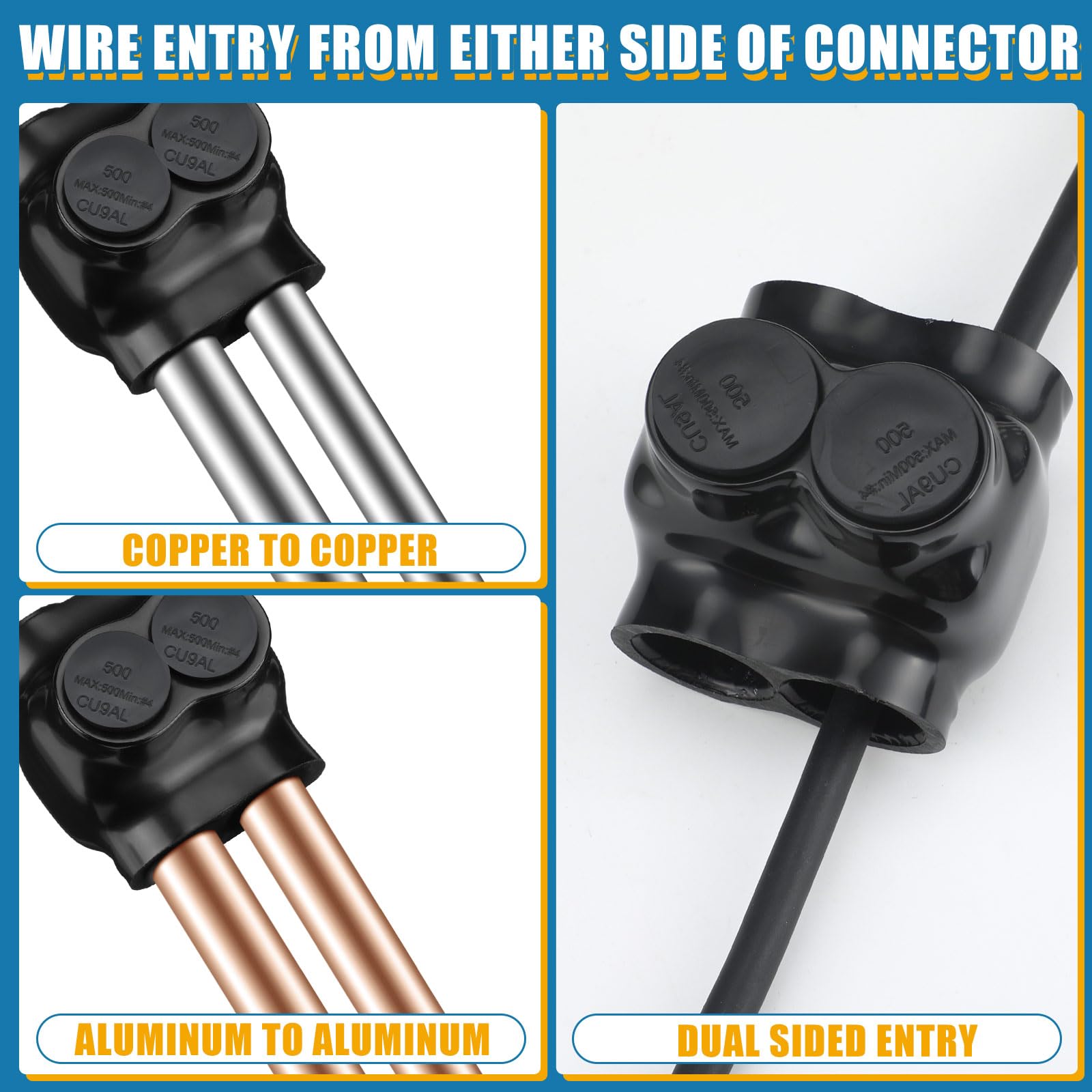 Snapklik.com : Copkim 5 Pcs Black Insulated Cable Connector Multi Wire ...