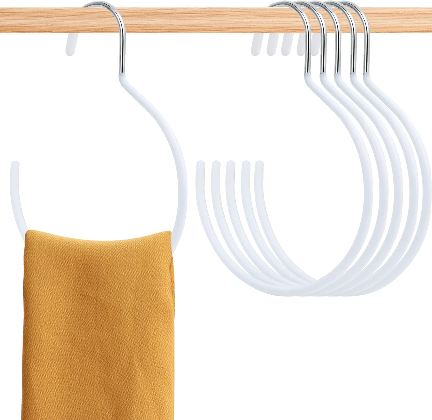 Amazon.com: Aemygo Scarf Ring Hangers, 15 Pcs Non-Slip Belt Rack Tie ...