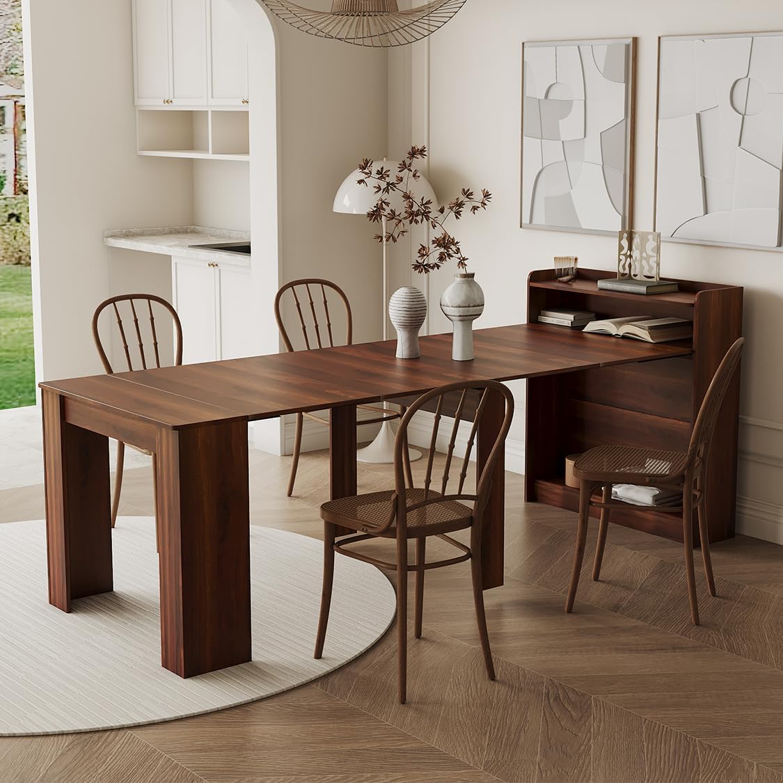 Amazon.com - Lin-Utrend Modern Extendable Dining Table with Storage ...