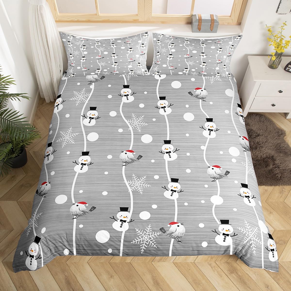 Amazon.com: Erosebridal Christmas Snowman Bedding Set Full Size for ...