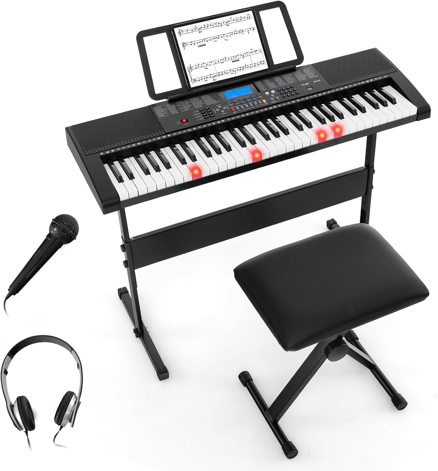 Amazon.com: HONEY JOY 61 Key Keyboard Piano, Electric Piano Keyboard ...