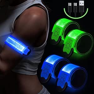 Amazon.com : Simket Reflective LED Armband Rechargeable for Running(4 ...