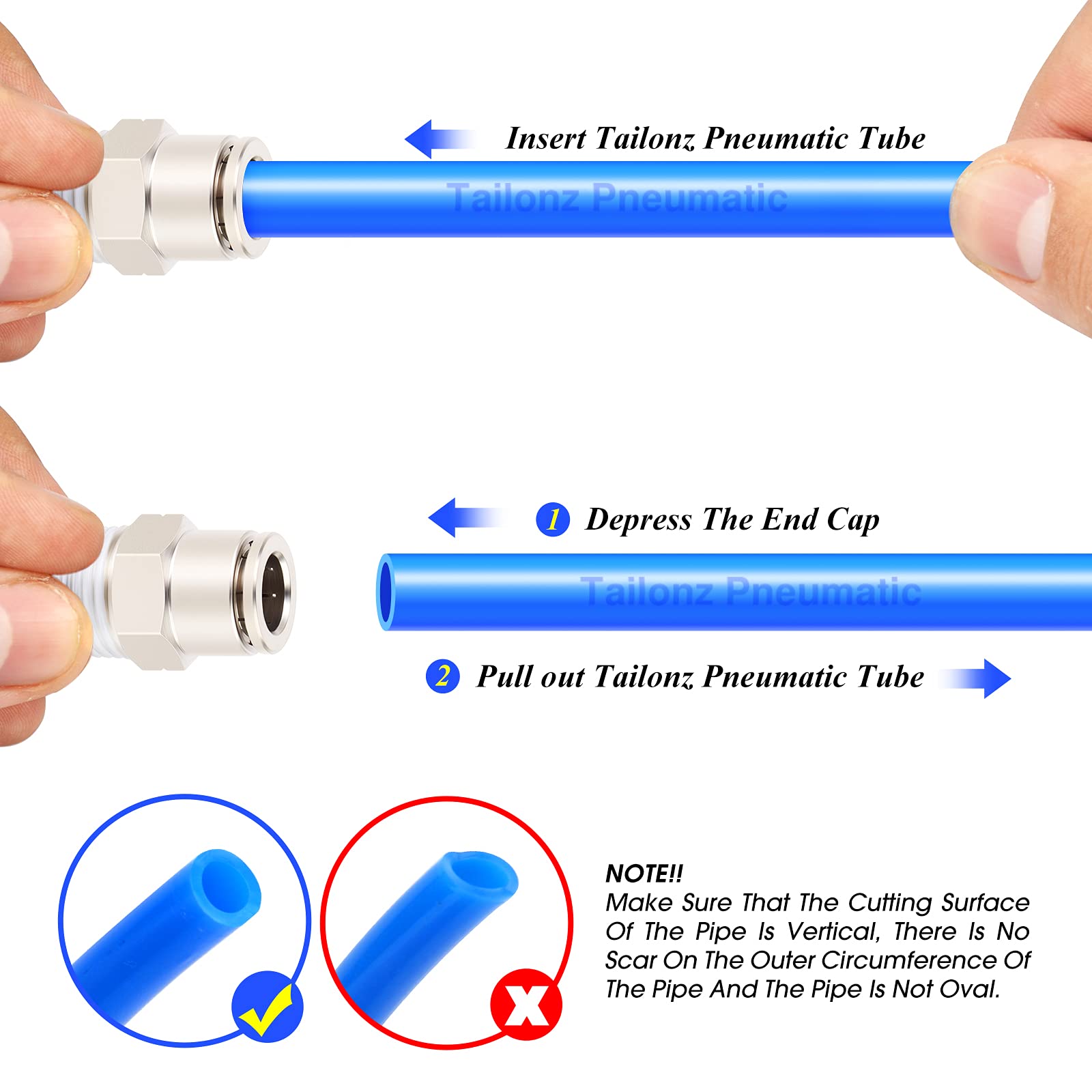 Snapklik.com : TAILONZ PNEUMATIC Male Straight 1/4 Inch Tube OD X 3/8 ...