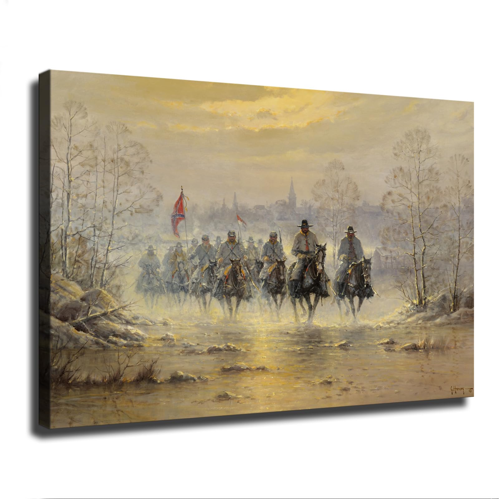 Amazon.com: Confederate Army Cavalry Civil War Poster Canvas Print Wall ...