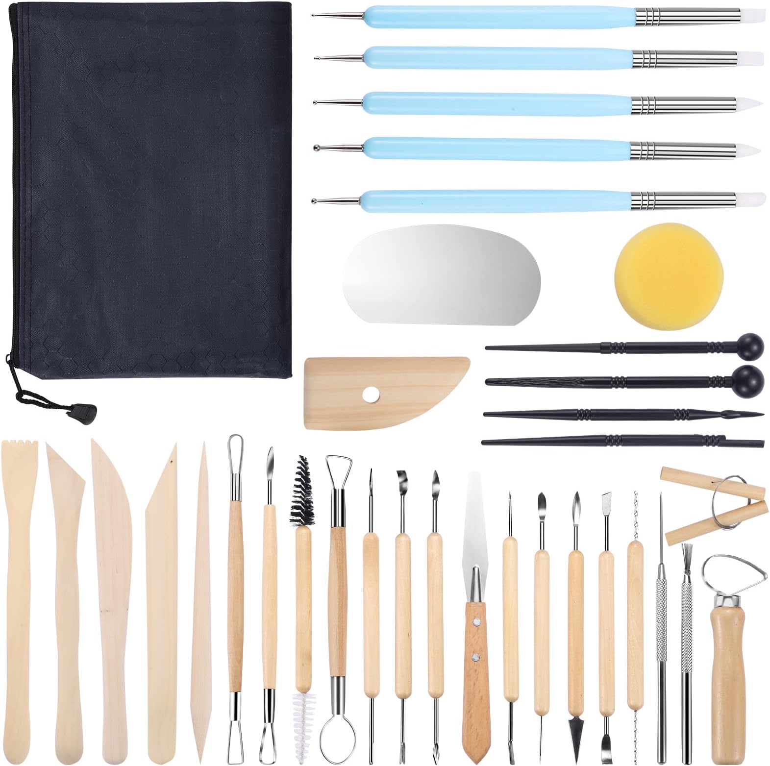 Magicfly 45pcs Outil de Poterie Sculpture Argile Burin Modelage pour ...