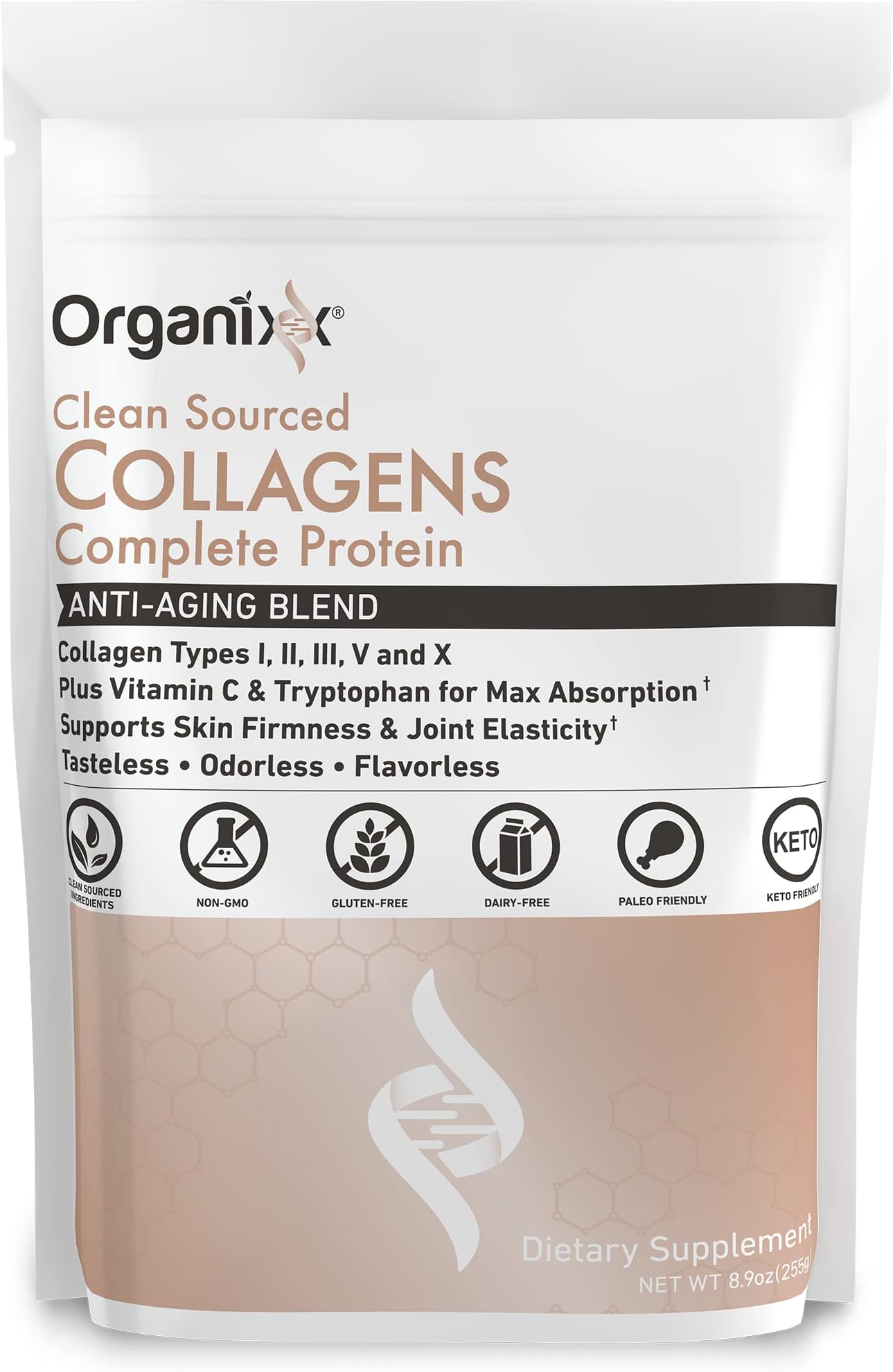 Amazon.com: Organixx Clean Sourced Collagen Powder, Hydrolyzed Protein ...