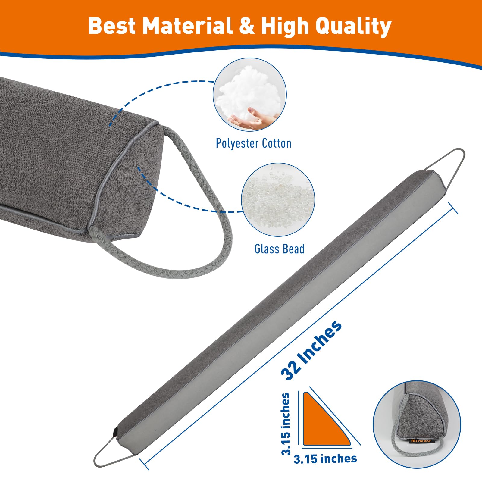 Snapklik.com : MAGZO Door Draft Stopper 32 Inches, Weighted Triangular ...