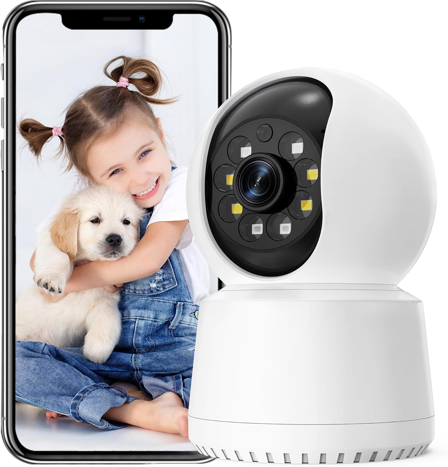 Indoor Security Camera 1080P Wi-Fi, Home Security Camera 360°Pan-Tilt ...