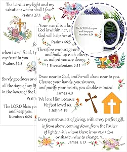 Amazon.com: Rub On Transfers Stickers Bible Verse Motivational Faith ...